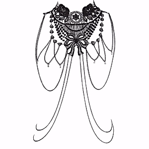 Aiosy Gothic Black Body Chain Sexy Lace Shoulder Necklace Chain Layered Rhinestone Bra Chain Rave Prom Costume Party Body Jewelry for Women