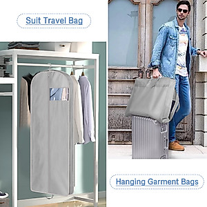 KIMBORA 60" Dress Garment Bags for Storage and Travel, Gusseted Hanging Clothes Bags for Closet Storage with Handles for Long Gowns, Coats（3 Packs,Gray）