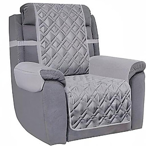 Ameritex Waterproof Nonslip Recliner Cover Stay in Place, Dog Chair Cover Furniture Protector, Ideal Recliner Slipcovers for Pets and Kids (23", Light Grey)