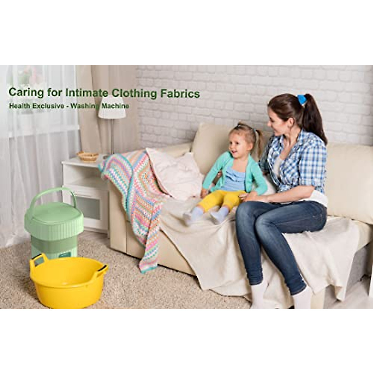 Portable washing Machine,Foldable Mini Washing Machine, Small Washer for Baby Clothes, Underwear or Small Items, Apartment, Dorm, Camping, RV Travel laundry- Gift Choice, Green