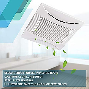 Tech Drive Super-Quiet 70 CFM, 0.3 Sone Bathroom Ventilation and Exhaust Fan (70CFM)