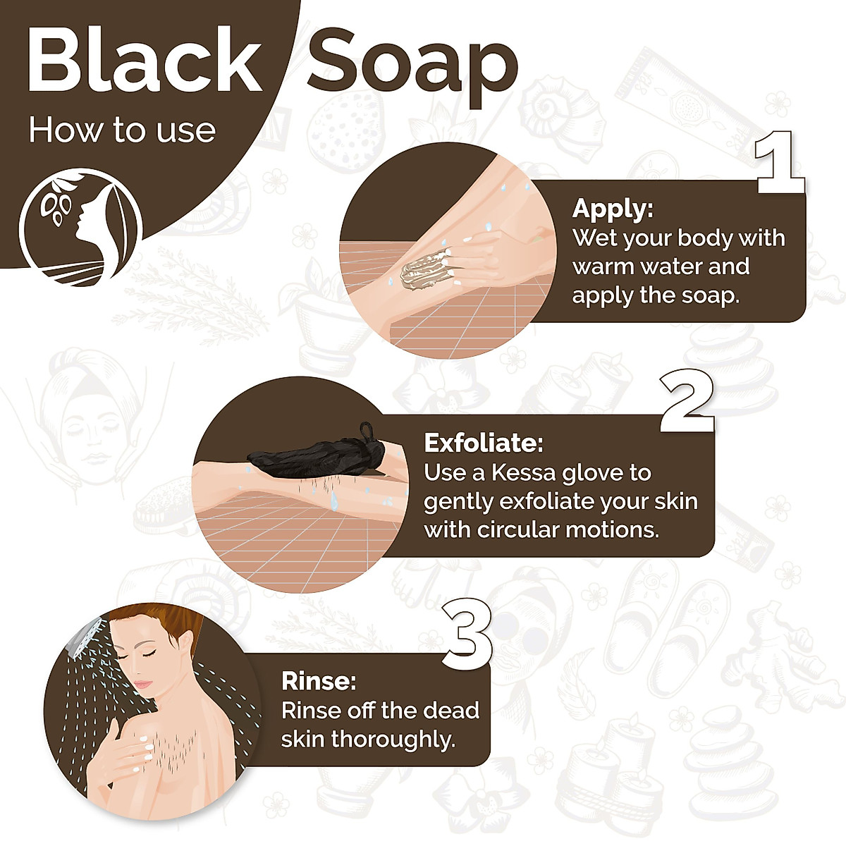 Fatima's Garden Argan Oil Black Soap - Exfoliating Cleanser, 1Kg