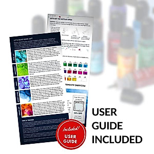 Alcohol Ink Set - 24 Highly Saturated Alcohol Inks - Acid-Free, Fast-Drying and Permanent Alcohol-Based Inks - Versatile Alcohol Ink for Epoxy Resin, Tumblers, Fluid Art Painting, Glass, Metal etc.