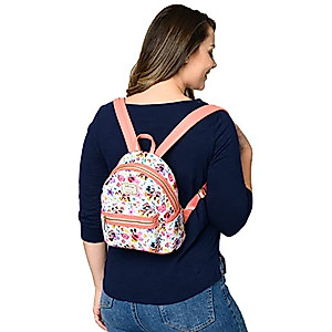Loungefly Disney Mickey Minnie Mouse Mini Backpack Handbag AOP Floral