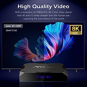 TV Box Android 9.0,Smart Media Player 4+32GB HD Android Box S905x3,Support 4K/3D 2.4&5 GHz WiFi BT 4.0 Android TV Box with Remote (32GB)