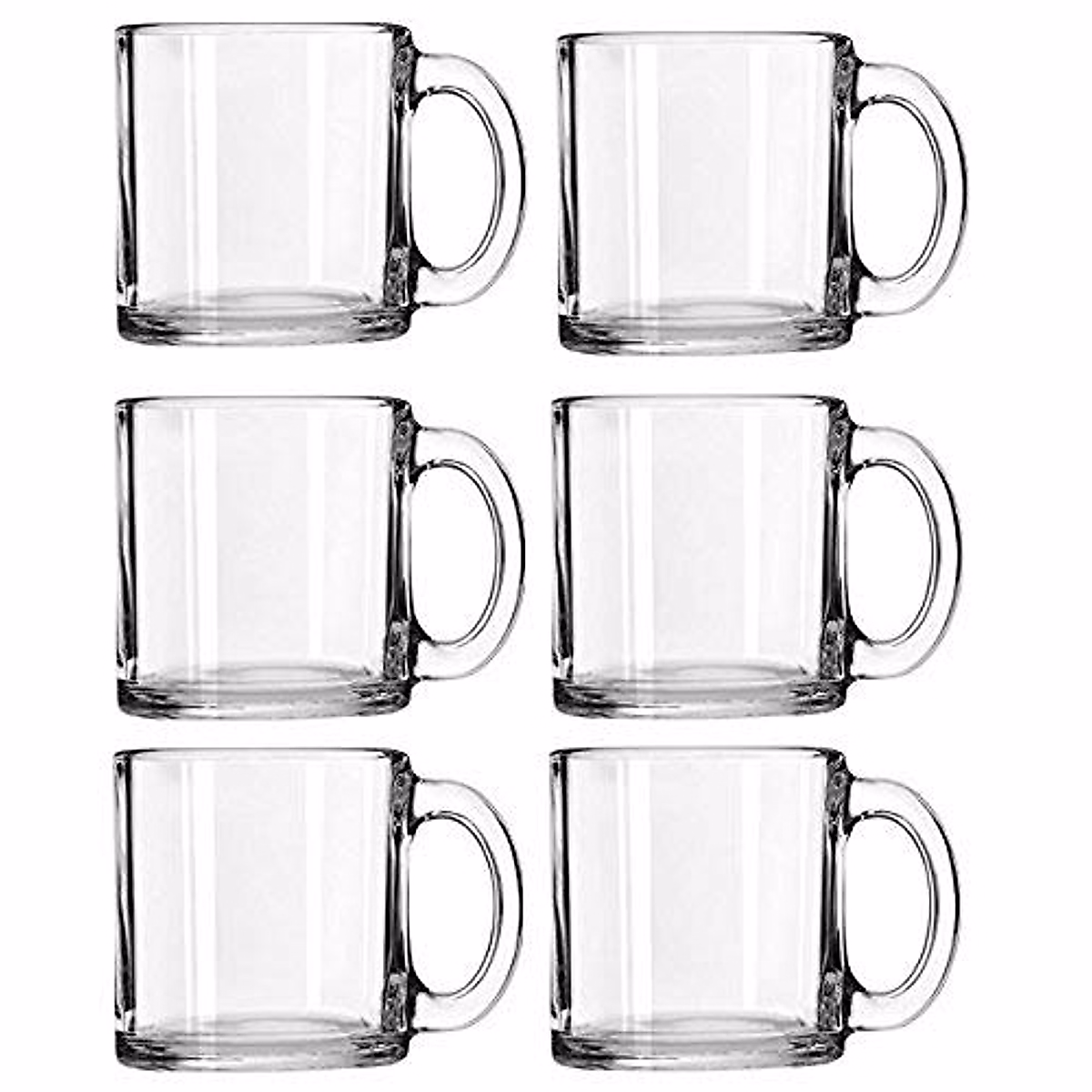 Libbey Crystal Coffee Mug Warm Beverage Mugs Set of (13 oz) (6)