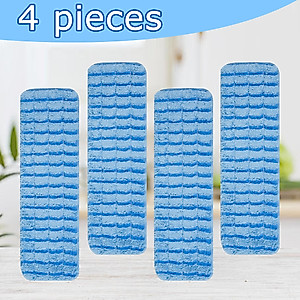 Premium Replacement Microfiber Pad for Universal Mop Head System - Heavy Duty - 4 Pack Wet & Dry Commercial Cleaning Refills Reusable Mop Refills Fit for Most Microfiber Flat Mop System 18"