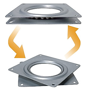 2 Pcs of 4" Inch Lazy Susan Turntable Bearings Hardware Square Rotating Bearing Plate for Serving Trays, Swivel Plate, Kitchen Storage Racks, Craft Table