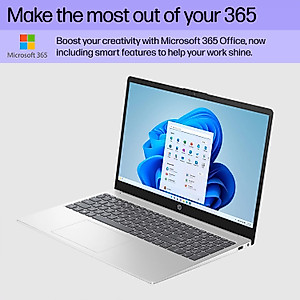 HP 2023 Newest 15.6" Laptop, Intel N200 4-Core Processor, 16GB Memory, 15.6" HD Display, 128GB Storage, WiFi 6 & Bluetooth, HDMI, Windows 11 Home, Bundled w 250GB External SSD & 1 Year Office 365