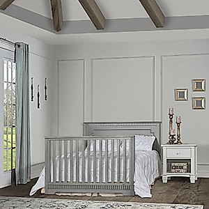 Dream On Me Morgan 5-in-1 Convertible Crib in Storm Grey, Greenguard Gold Certified 55x30x44.5 Inch (Pack of 1)