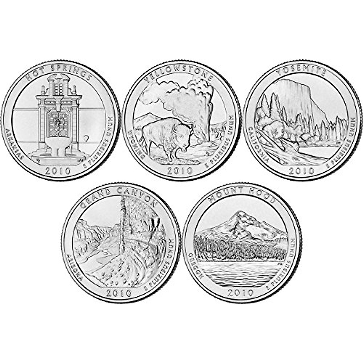2010 P, D BU National Parks Quarters - 10 coin Set Uncirculated
