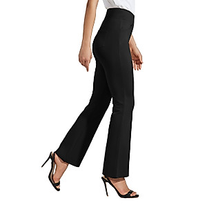 Willit Women's Yoga Dress Pants Bootcut Work Slacks Stretch Office Casual Flare Pants Regular 4 Pockets 30" Black S
