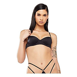 Savage X Fenty, Women's, Missy Savage Not Sorry Microfiber Low-Cut Balconette Bra, Caviar, 36C