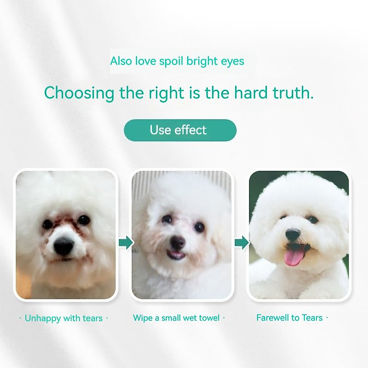 Pet Cleaning Tear & Ear Wax Wipes, 130 Sheets Each, Non-Woven Material, Gentle Eye Wipes for Cleaning Eye Boogers, for Dogs & Cats