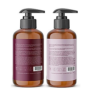 Aquableu’s Advanced Therapy Anti-Thinning Shampoo and Conditioner Set – 14 All-Natural Ingredients to Moisturise, Strengthen and Fight Hair Thinning – Biotin, ACV, DHT Blockers – Sulfate Free – 16oz