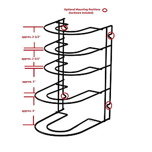 Pan Rack Organizer Holder for Kitchen, Countertop, Cabinet, and Pantry (BlackII)