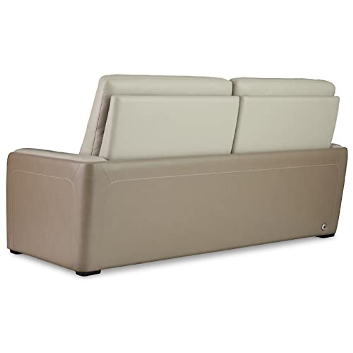 Signature Design by Ashley Battleville Contemporary Leather 2 Seat Power Reclining Sofa with Adjustable Headrest, Light Gray