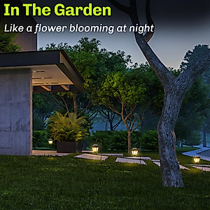 Eeauld Solar Pathway Lights, 2 Pack Shepherd Hook Lights Waterproof Hanging Solar Lights 34 Inch Outdoor Solar Lanterns 3000K Warm White