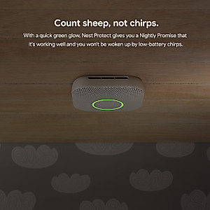 Google Nest Protect - Smoke Alarm - Smoke Detector and Carbon Monoxide Detector - Battery Operated , White - S3000BWES