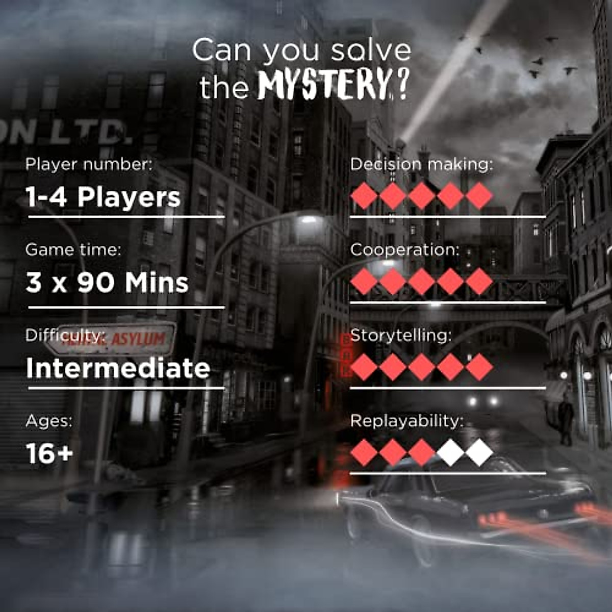 Adventure Games: The Gloom City File – A Kosmos Game from Thames & Kosmos | Collaborative, Replayable Storytelling Gaming Experience for 1 to 4 Players Ages 16+