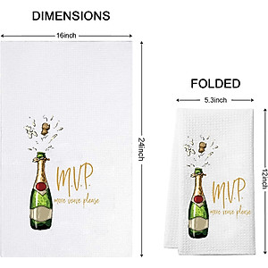 Funny Champagne Lover Gift Home Champagne Bar Decor Champagne Themed Flour Sack Kitchen Towel Dish Towel (MVP Towel)