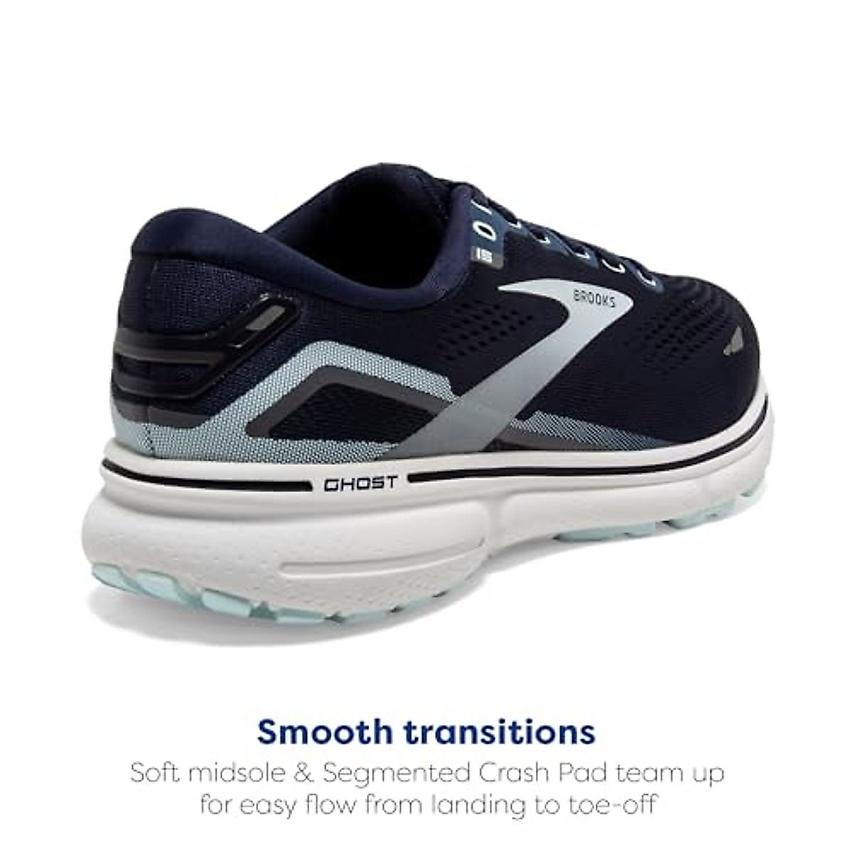 Brooks Women's Ghost 15 Neutral Running Shoe - Peacoat/Pearl/Salt Air - 8.5 Wide