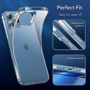 ESR Clear Case Compatible with iPhone 13 Pro Case, Crystal-Clear Shockproof Thin Silicone Case, Yellowing-Resistant Slim Transparent TPU Phone Case, Project Zero Series, Clear
