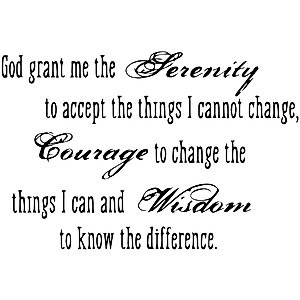 Summerjokes God GRANT Me The Serenity To Accept Things I Cannot Change Courage To Change The Things I Can And The Wisdom To Know The Difference Inspiring Wall Sticker Decal Vinyl Sticker, Wall of Prayer Wall Decoration