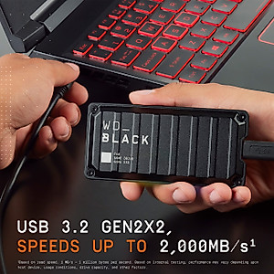 Western Digital 1TB P40 Game Drive SSD - Up to 2,000MB/s, RGB Lighting, Portable External Solid State Drive , Compatible with Playstation, Xbox, PC, & Mac - WDBAWY0010BBK-WESN