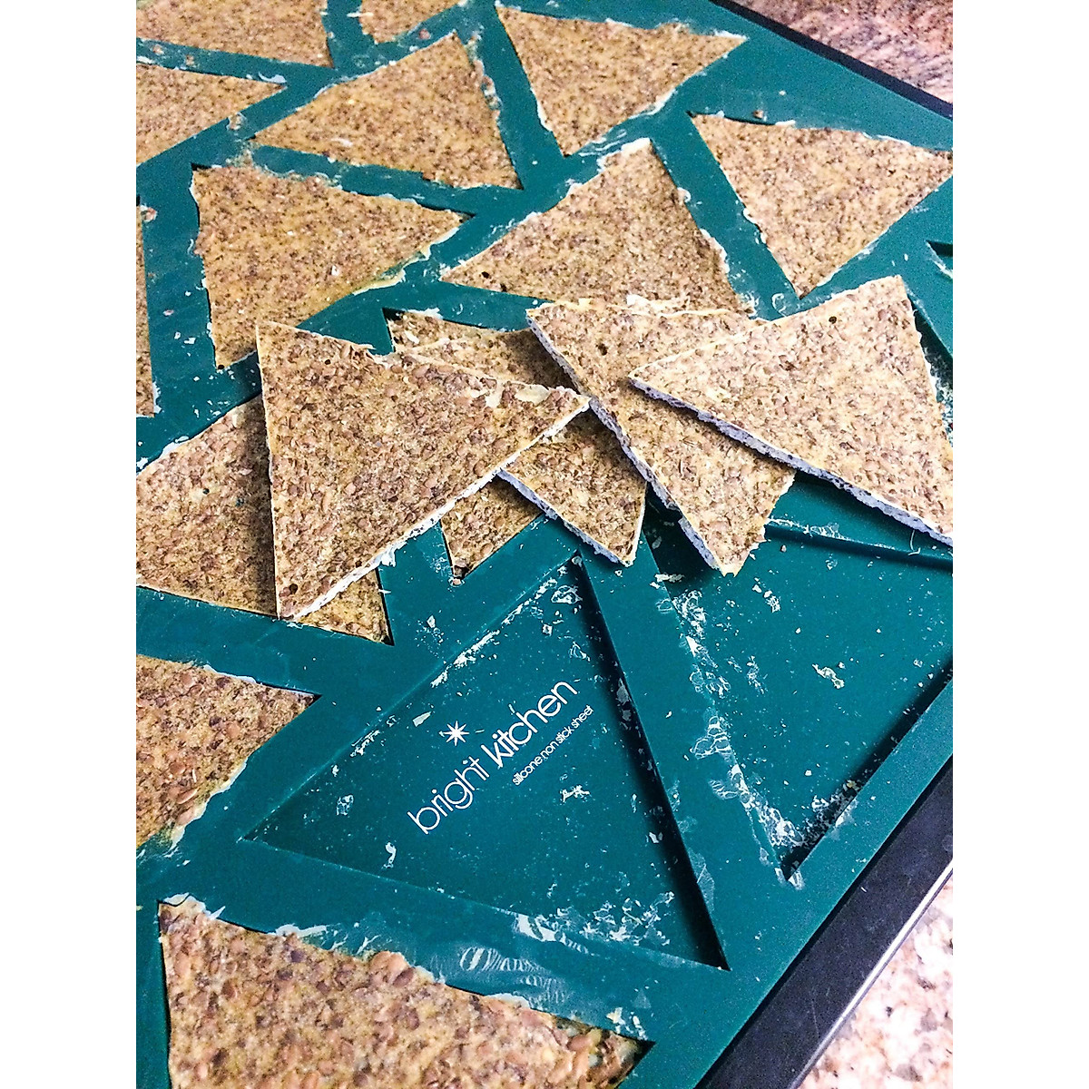 Triangle Chip Silicone Sheet Mold Compatible With Compatible With Samson Compatible With Aroma 6 tray food dehydrators Bright Kitchen Re-Usable Non-Stick Mat