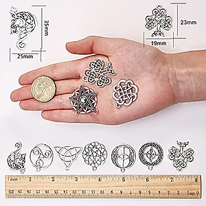 SUNNYCLUE 20Pcs Celtic Knot Charms Pagan Charms Pendants Antique Silver Charms DIY Jewelry Making Bracelets Necklace for Beginners Adults