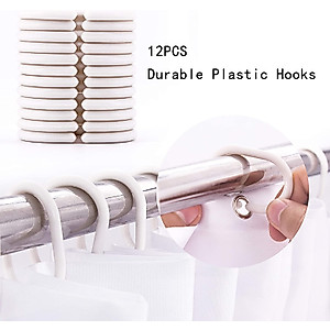 Xnichohe Pink Flamingo Shower Curtain Tropical Jungle Animal Purple Flower Vine Leaves Fairytale Magic Fog Forest Polyester Cloth Fabric Bathroom Curtains Decor Set with Hooks,70 x70 Inches