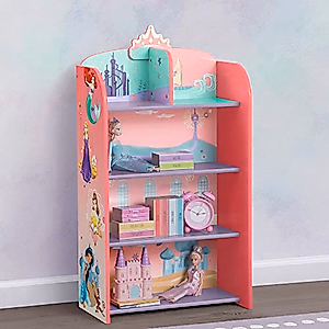 Disney Princess Wooden Playhouse 4-Shelf Bookcase for Kids by Delta Children - Greenguard Gold Certified, Pink