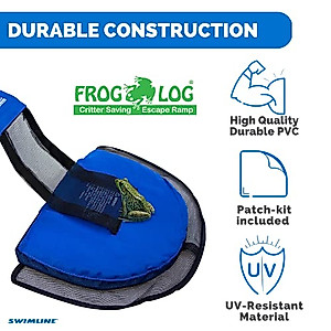 HYDROTOOLS BY SWIMLINE ORIGINAL 70200 FrogLog Animal Saving Escape Ramp For Pools & Spas | For All Small Animals Entering The Pool | Heavy Duty Material & Long Lasting | Reduces Pool Maintenance