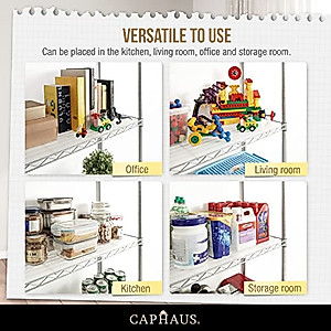 CAPHAUS NSF Commercial Grade Heavy Duty Wire Shelving w/Wheels, Leveling Feet & Liners, Storage Metal Shelf, Garage Shelving Storage, Utility Wire Rack Storage Shelves, w/Liner, 60 x 18 x 76 4-Tier