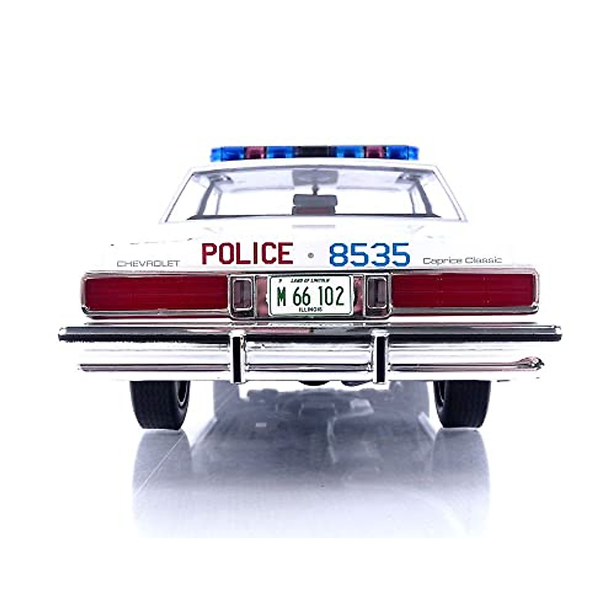 1989 Chevy Caprice White with Blue Stripes City of Chicago Police Department Artisan Collection 1/18 Diecast Model Car by Greenlight 19128
