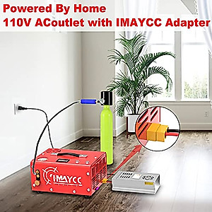 IMAYCC Portable PCP Air Compressor, 4500Psi/30Mpa, 8MM Quick-Connector Compatible for Paintball/pcp air gun/Scuba Tank with Water/Oil Separator,Small air compressor Powered by Car 12V or Home 110V AC