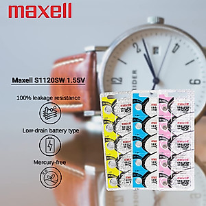 Maxell Batteries SR1120SW (381) Silver Oxide Watch Battery. On Tear Strip (Pack of 5)