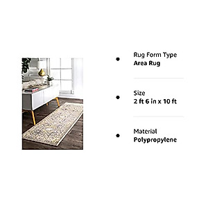 nuLOOM Minta Vintage Runner Rug, 2' 6" x 10', Gold