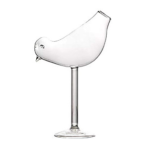 FEIlei Glass Cup, 150Ml Creative Bird Shape Cocktail Goblet Glass Personality Molecular Smoked-C