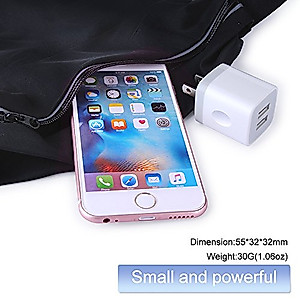 USB Wall Charger, Charging Adapter 3Pack 2.1A Dual Port USB Wall Charging Plug Block Head Box Travel Charger Cube Compatible iPhone 14 13 12 11 Pro Max XS XR X 8 7 Plus,iPad,iPod,Samsung,Android Phone