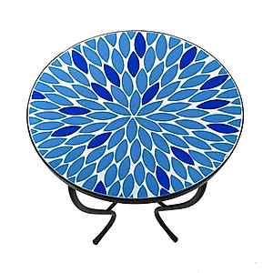 Saint Birch Lori Mosaic Folding Side Table (Dark Blues)