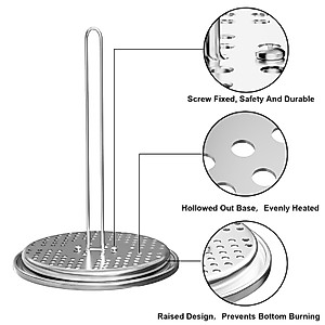 bbq777 Turkey Fryer Replacement Parts Accessory Kit for Deep Fry Pot Grill, for Deep Fryer Holder, Turkey Deep Fryer Hook, Turkey Fryer Hanger, Poultry Stainless Steel Frying Rack w/Aluminum Base