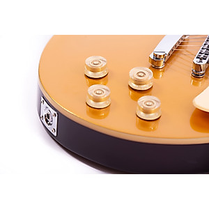 Grote Guitar Metallic Paints Solid Body Electric Guitar with Gigbag Picks (Yellow)