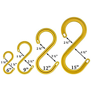 Glove Guard Cable Safe Hook, Yellow, 15 Inch Hook