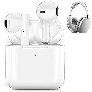 Wireless Earbuds, Bluetooth Earbuds IPX7 Waterproof Wireless Bluetooth with Microphone Charging Case 24H Playtime,Pop-ups Auto Pairing Hi-Fi Stereo Sound Headset for iPhone/Samsung/iOS/Android