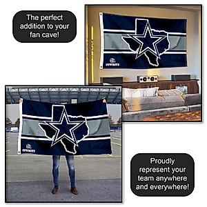 WinCraft Dallas Cowboys Texas State Flag Outdoor Indoor 3x5 Foot Banner