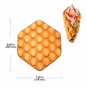 ALDKitchen Bubble Waffle Maker for Egg Puff and Hong Kong Waffles | Professional Electric Bubble Waffle Iron with Nonstick Coating and Manual Thermostat | Stainless Steel | 110V