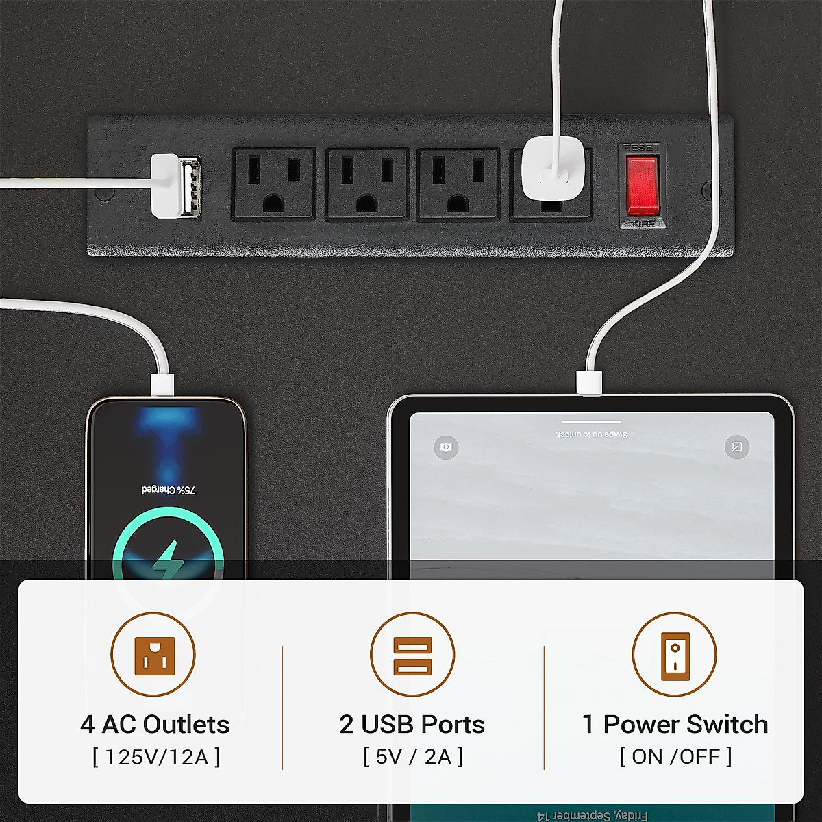 SEDETA L Shaped Gaming Desk, Reversible U Shaped Computer Desk with Power Outlet and Storage Shelves, Corner Gaming Desk with LED Lights, 3 Fabric Drawers, Black