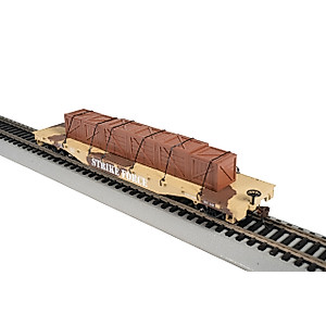 Bachmann Trains - 52’ Center Depressed Flat CAR - Desert Camouflage with CRATES - HO Scale